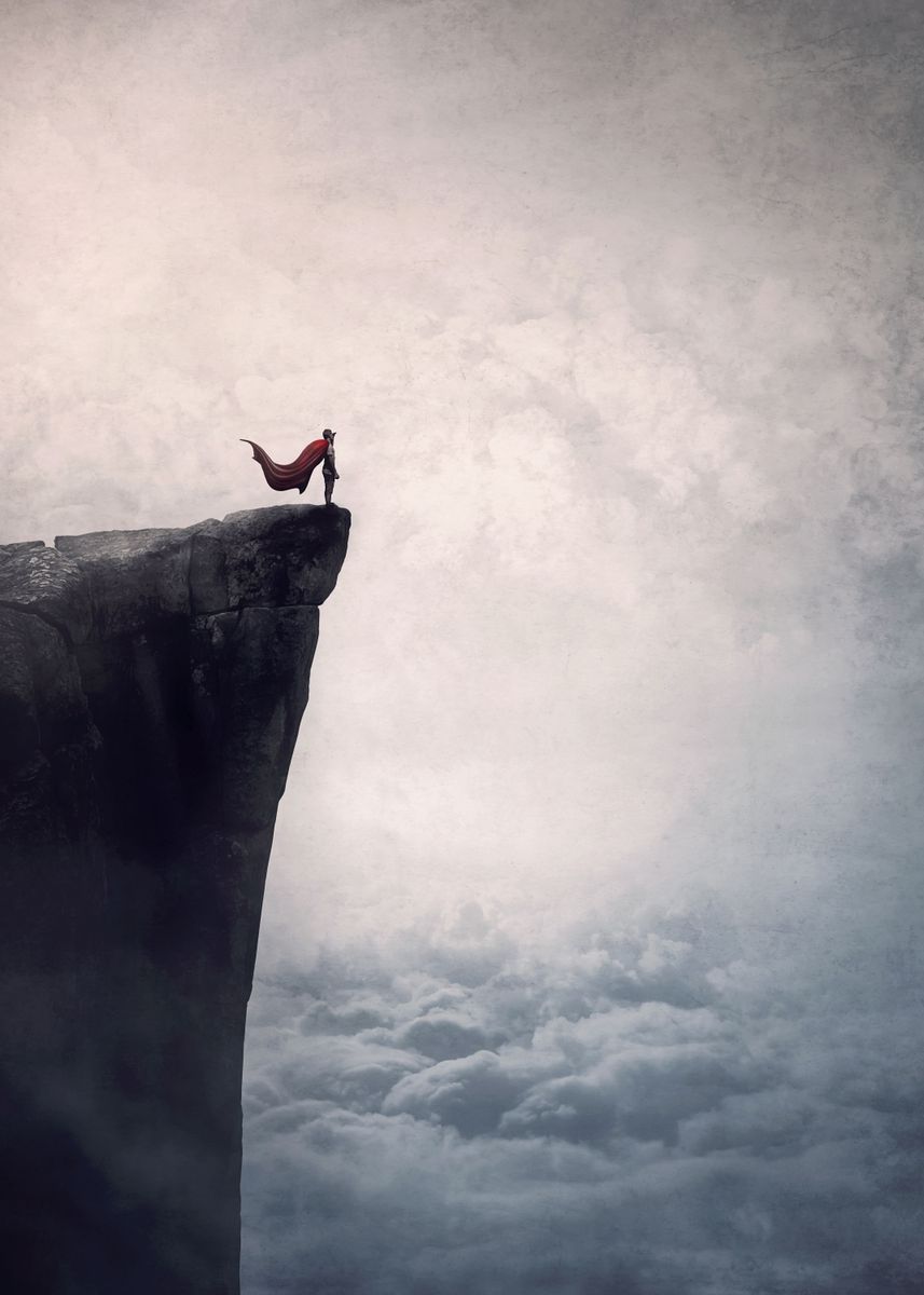 'hero on the cliff' Poster, picture, metal print, paint by PsychoShadow ...