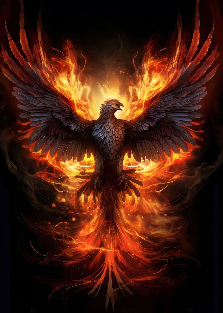 'Phoenix' Poster, picture, metal print, paint by Mehar | Displate