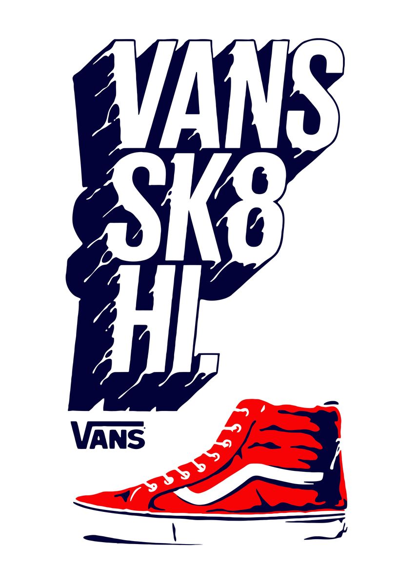 'Vans SK8 HI' Poster, picture, metal print, paint by BB Creative | Displate