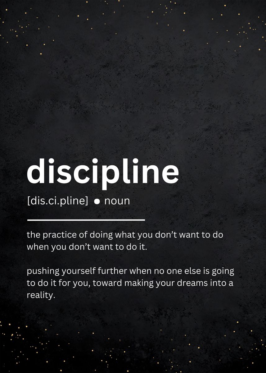 'DISCIPLINE DEFINITION' Poster, picture, metal print, paint by gani ...