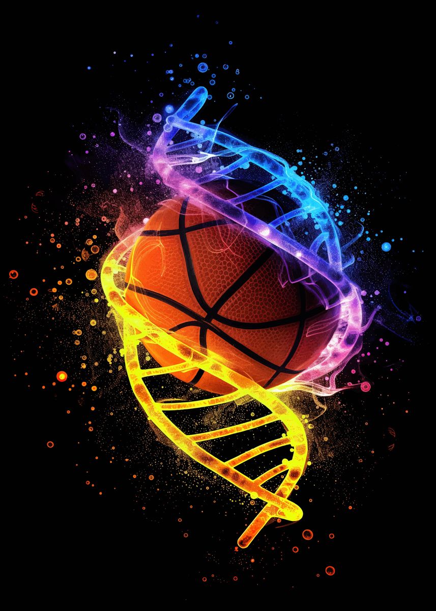 'Basketball Colorful Sports' Poster, picture, metal print, paint by ...