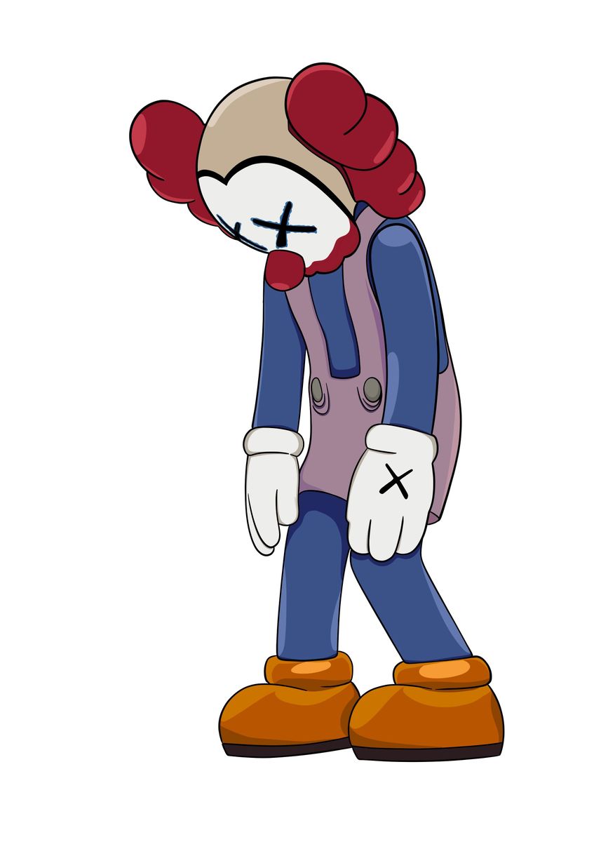 'Clown Kaws' Poster, picture, metal print, paint by Biopic Studio ...