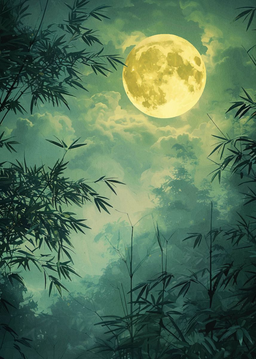 'Moon Landscape' Poster, picture, metal print, paint by Jaycee Mc ...