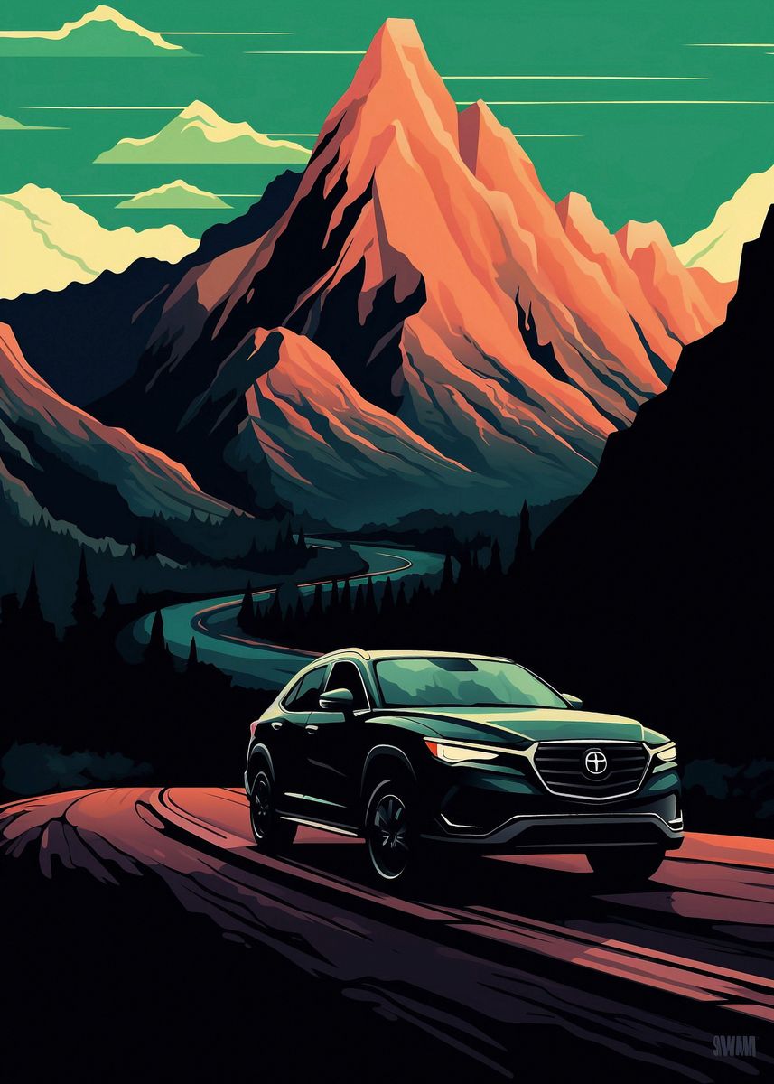 'Mazda CX4' Poster, picture, metal print, paint by Zaina Stokes | Displate