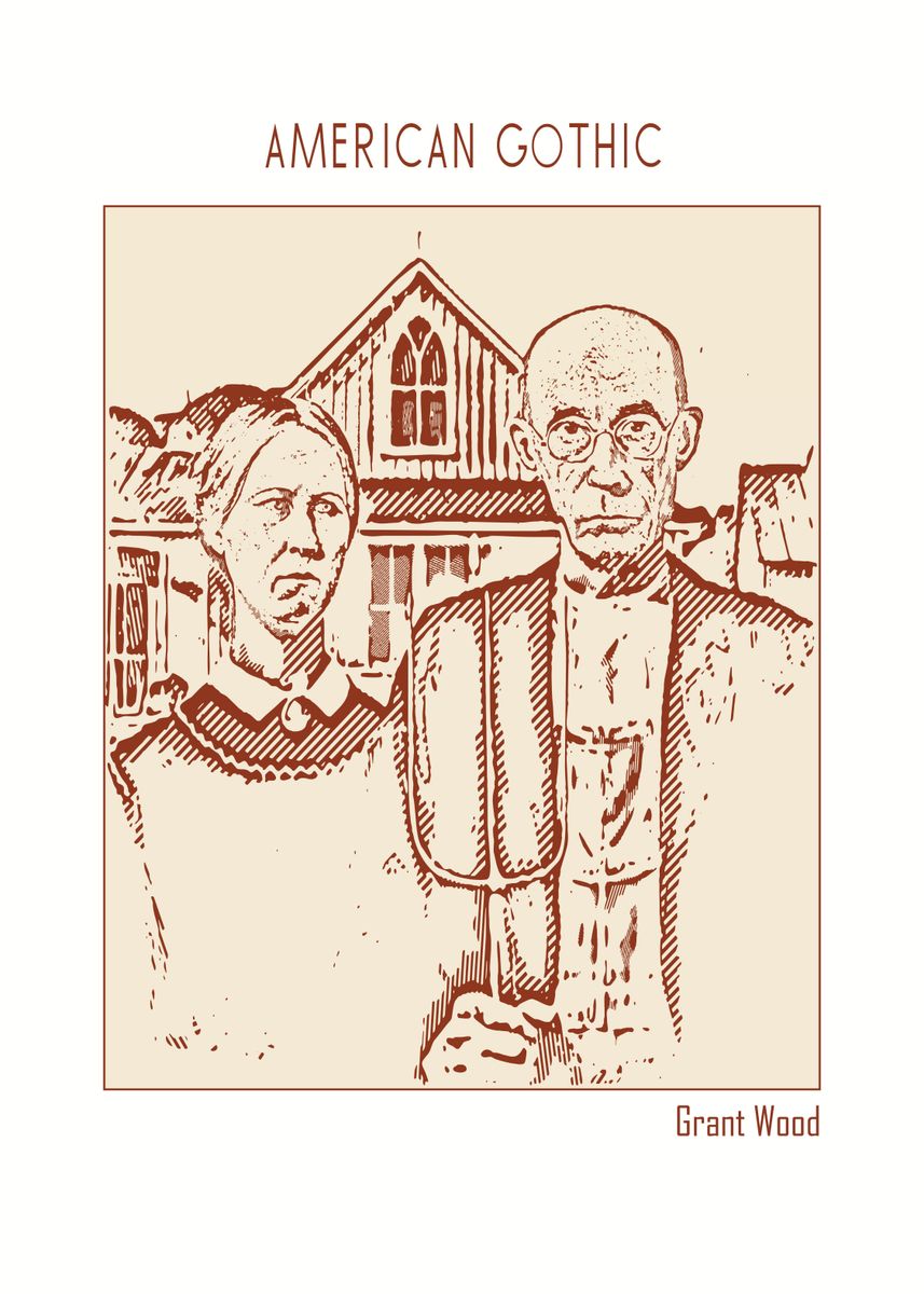 'American Gothic ' Poster, picture, metal print, paint by The Best ...