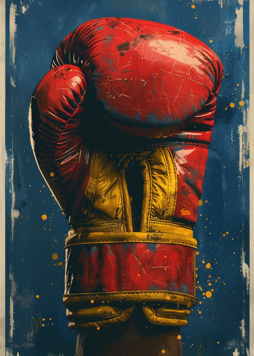 'Vintage Boxing Glove' Poster, picture, metal print, paint by TESSERACT ...