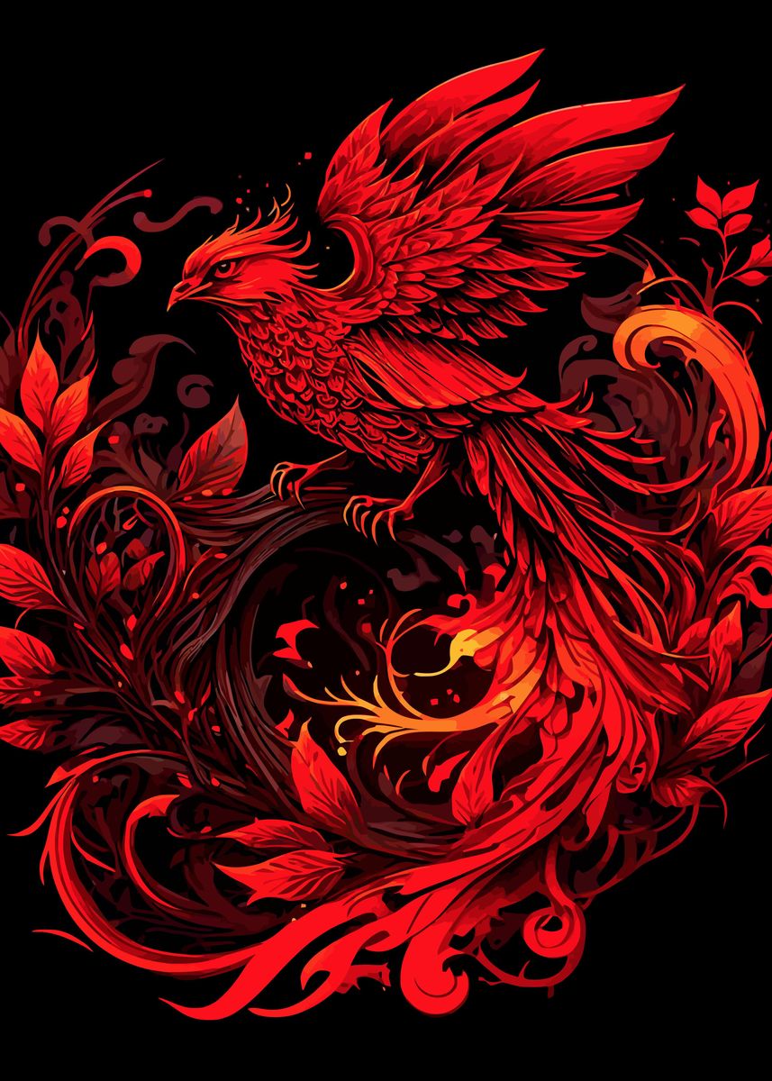 'Phoenix' Poster, picture, metal print, paint by Mehar | Displate