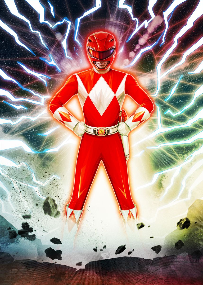 'Mighty Red Ranger' Poster, picture, metal print, paint by Power ...