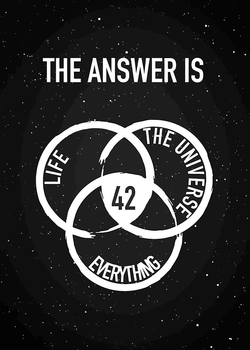 'Answer 42' Poster, picture, metal print, paint by Nova Official Art ...