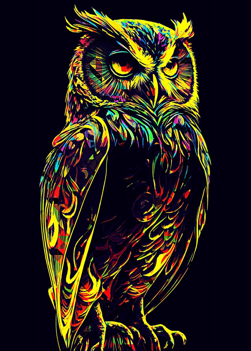 'Owl style pop art ' Poster, picture, metal print, paint by Fachrul ...