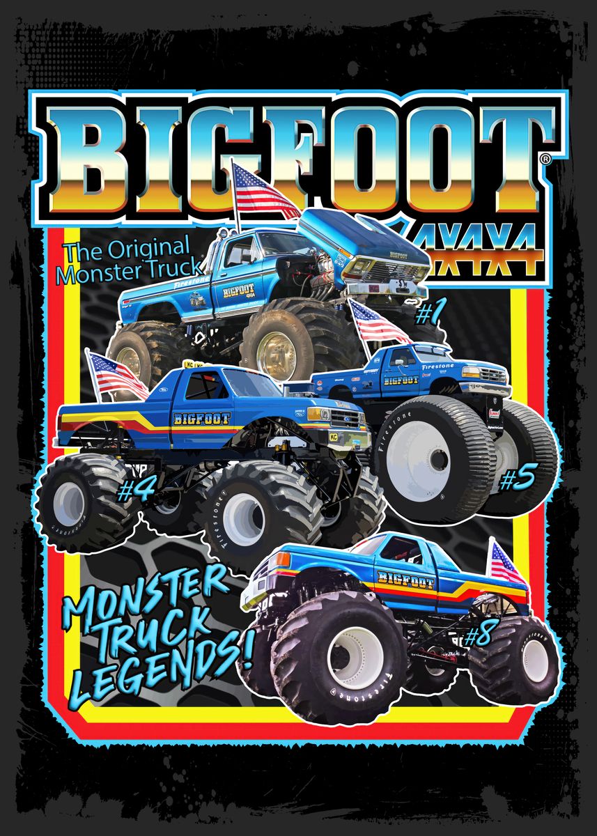 'Monster Truck Graphic 19' Poster, picture, metal print, paint by ...