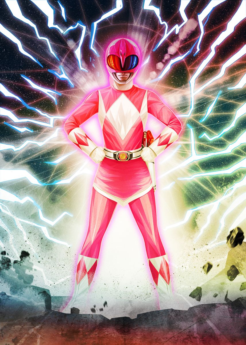 'Mighty Pink Ranger' Poster, picture, metal print, paint by Power ...