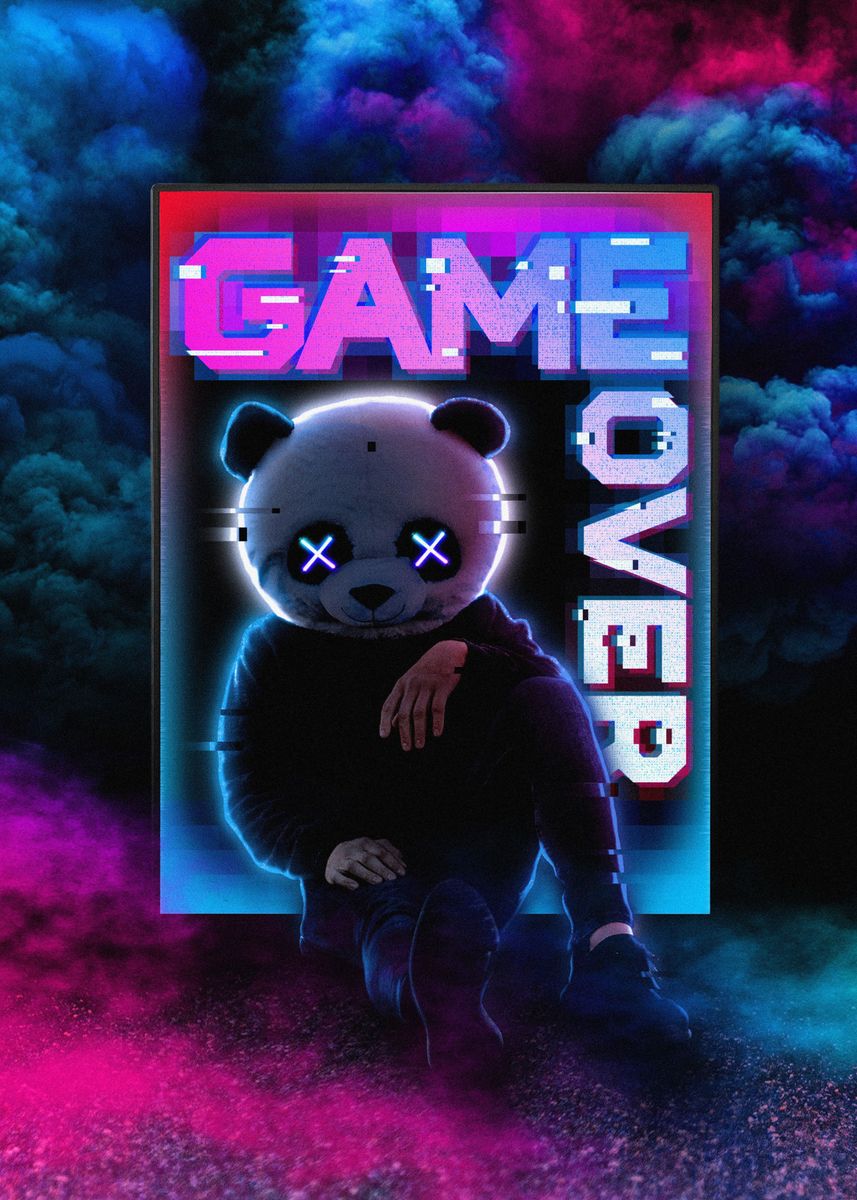'Panda Game Over' Poster, picture, metal print, paint by Fidy Art ...