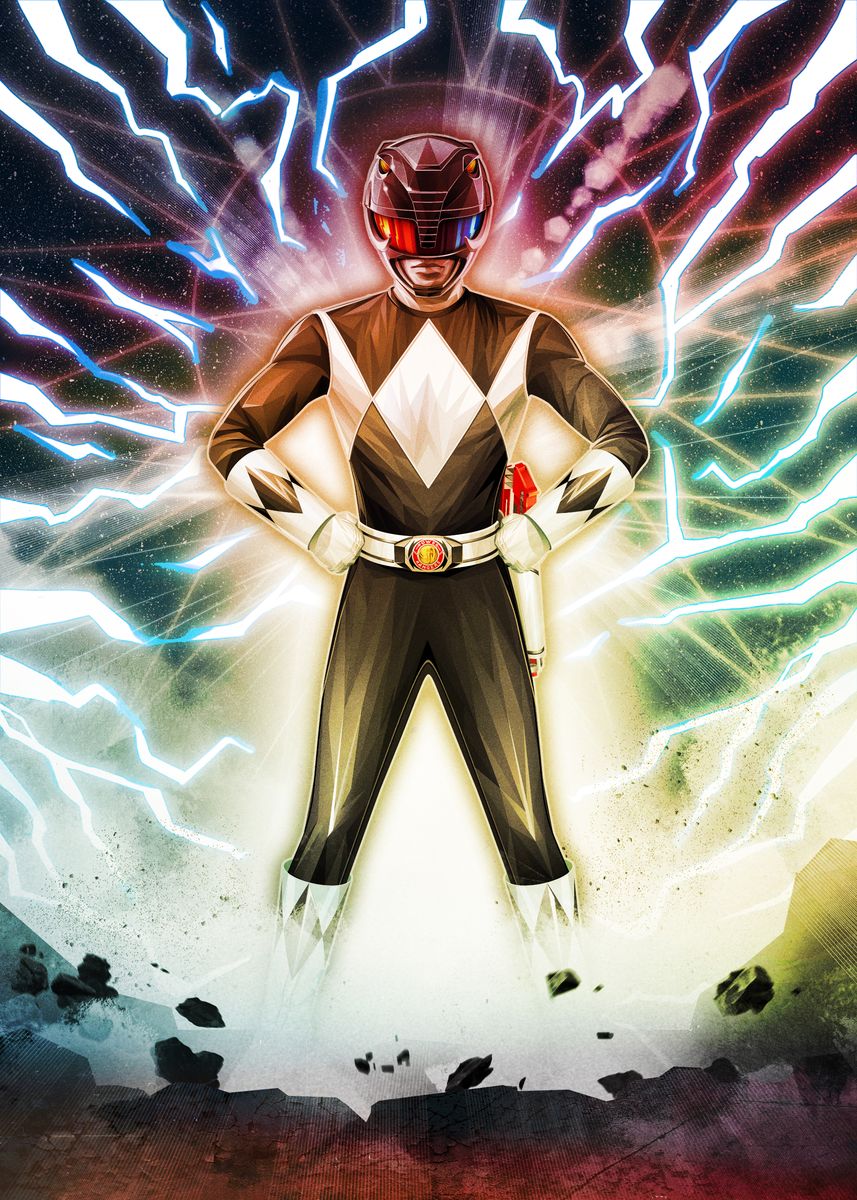'Mighty Black Ranger' Poster, picture, metal print, paint by Power ...