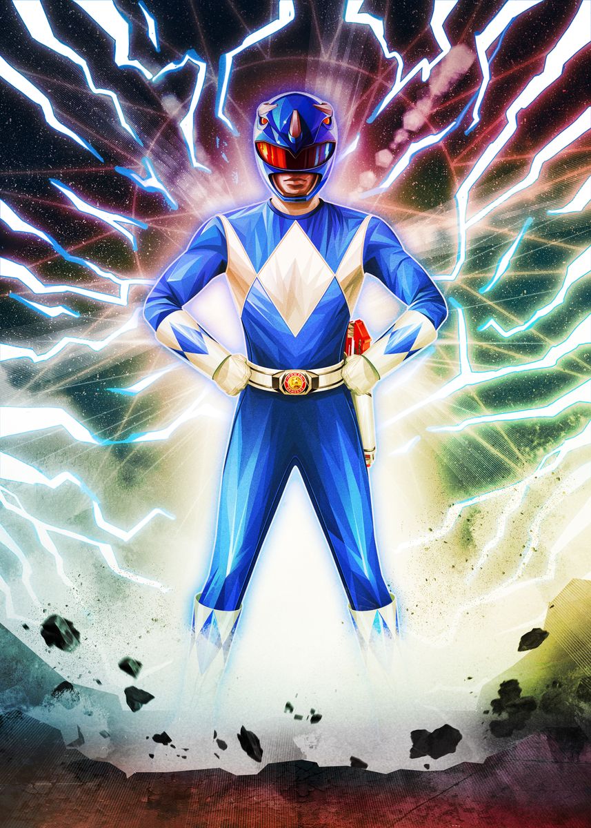 'Mighty Blue Ranger' Poster, picture, metal print, paint by Power ...