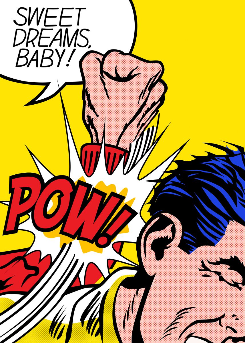 'POW' Poster, picture, metal print, paint by POP ART WORLD | Displate