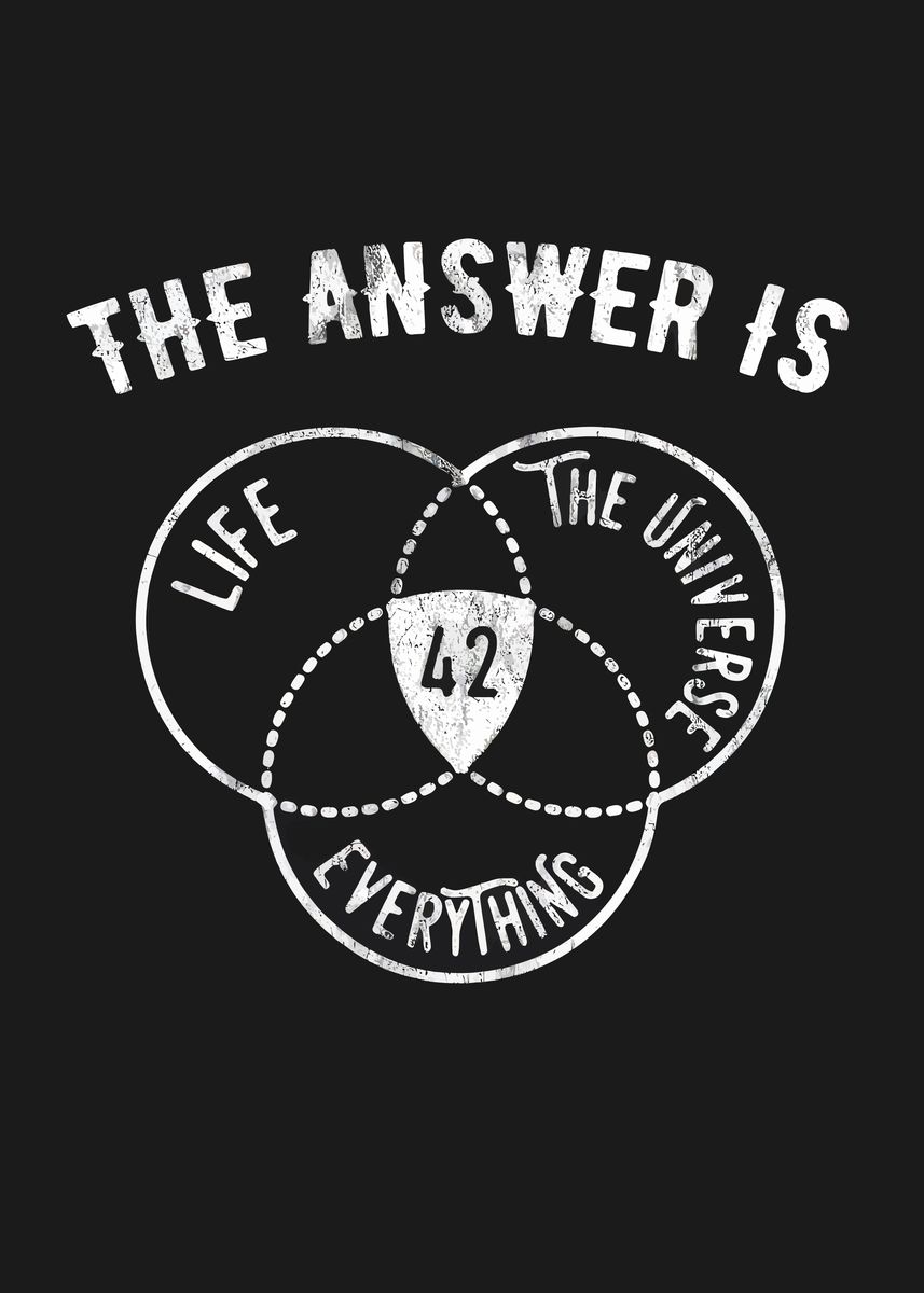 'Answer 42' Poster, picture, metal print, paint by Nova Official Art ...