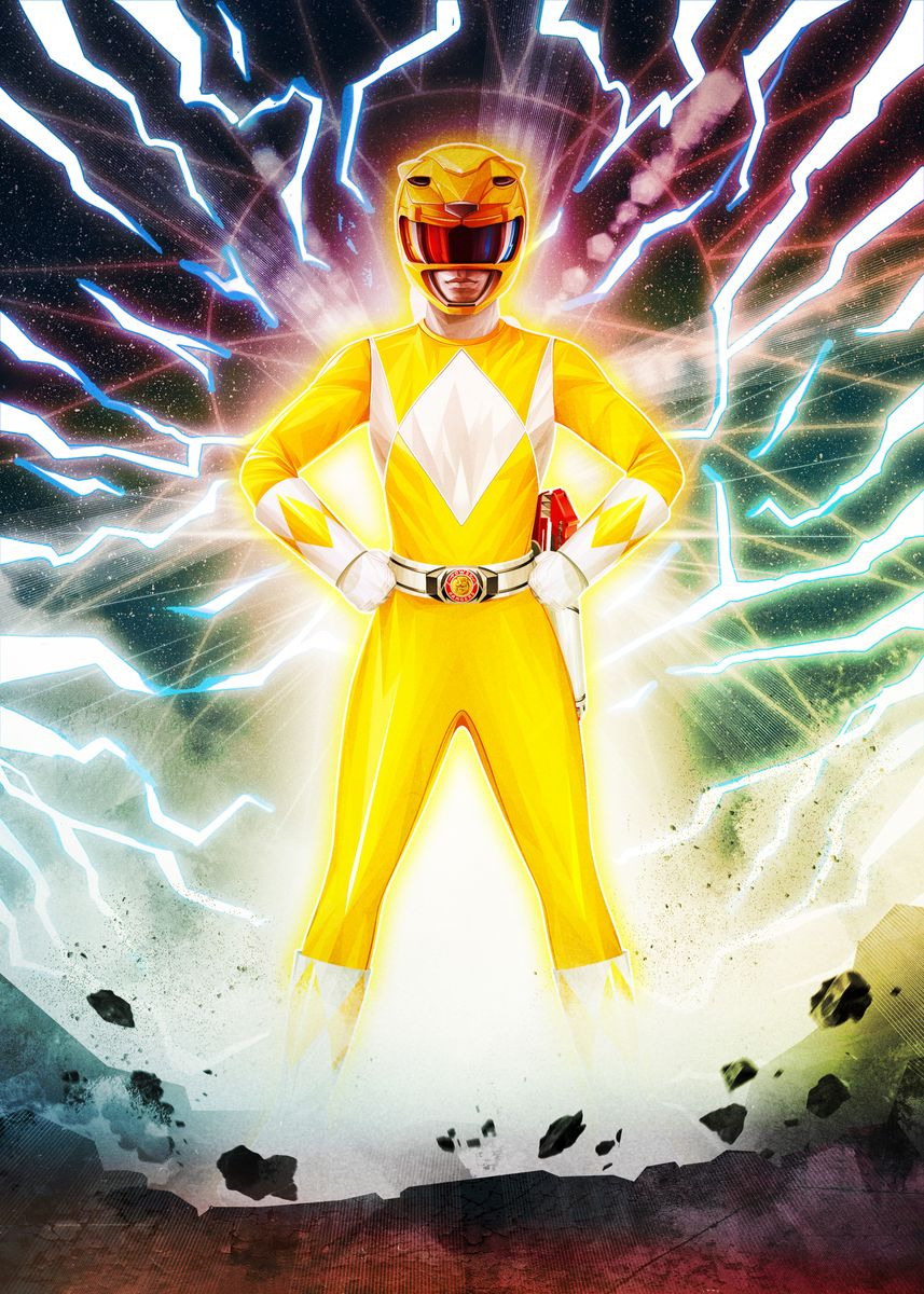 'Mighty Yellow Ranger' Poster, picture, metal print, paint by Power ...