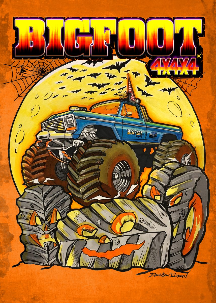 'Monster Truck Graphic 10' Poster, picture, metal print, paint by ...