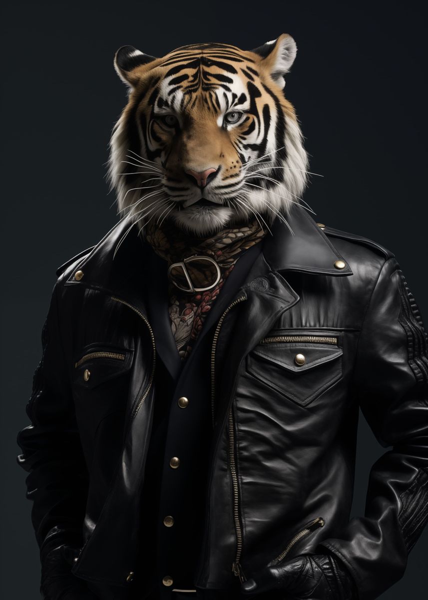 'Elegant meme tiger' Poster, picture, metal print, paint by Yuki | Displate