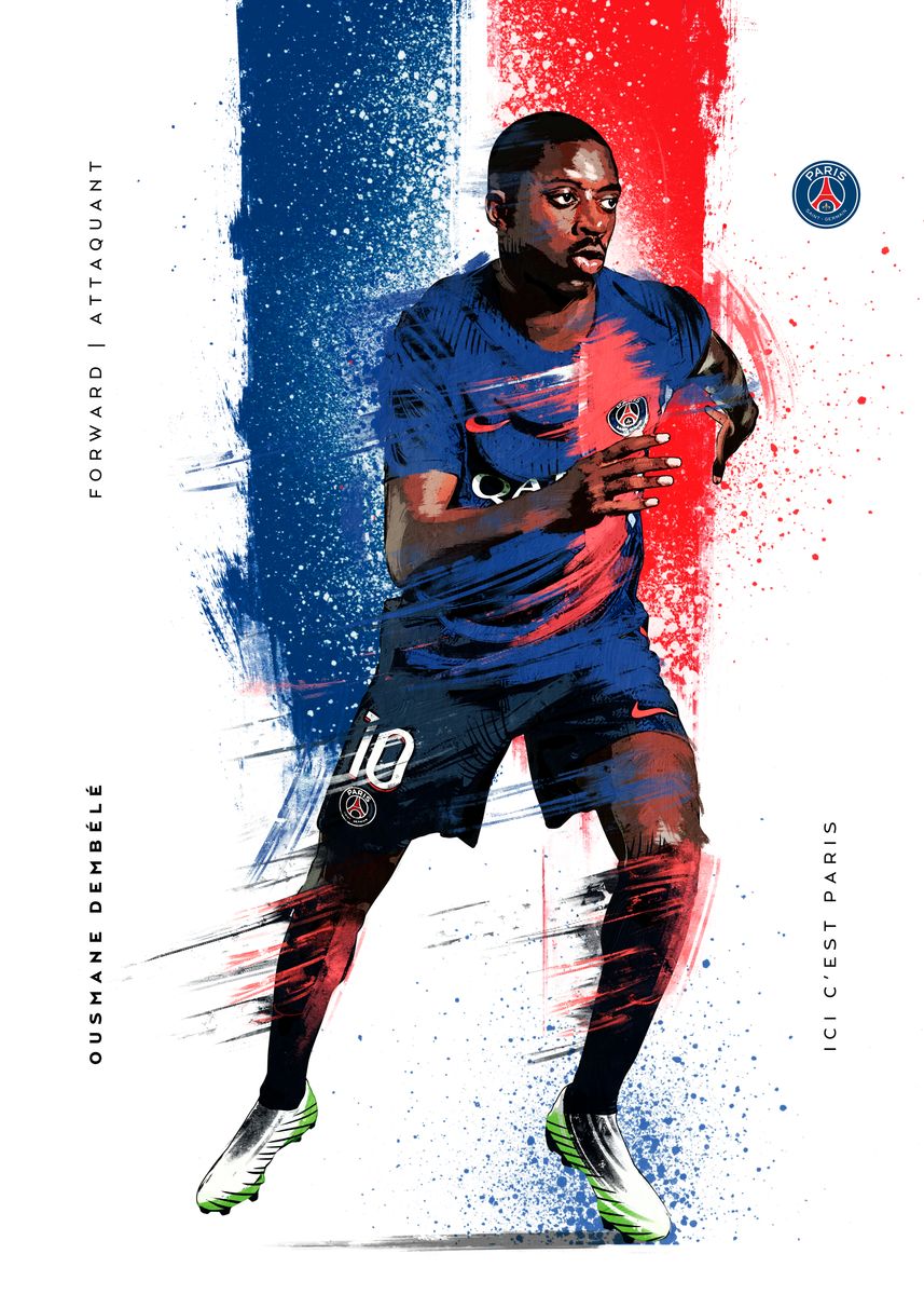 'Dembele Home Kit 2024' Poster, picture, metal print, paint by Paris ...
