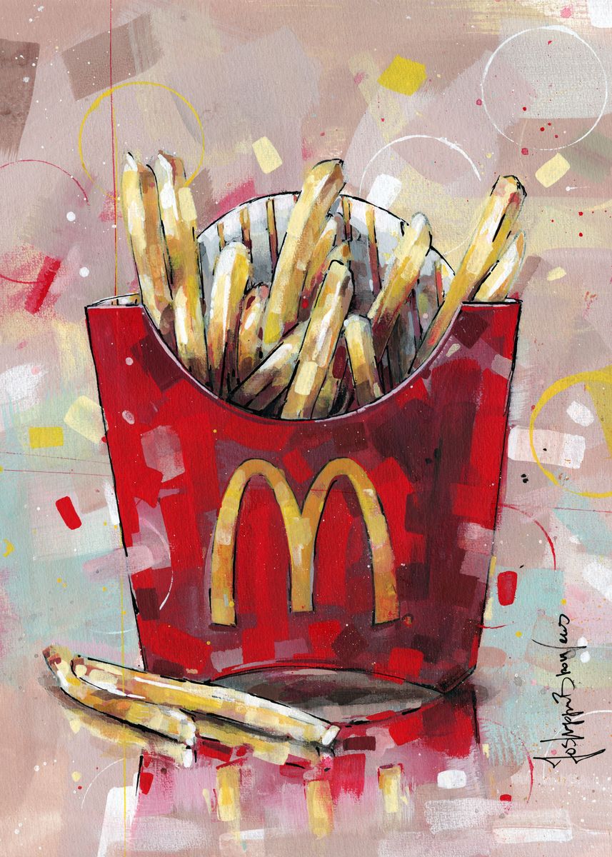 'French Fries painting' Poster, picture, metal print, paint by Johannes ...