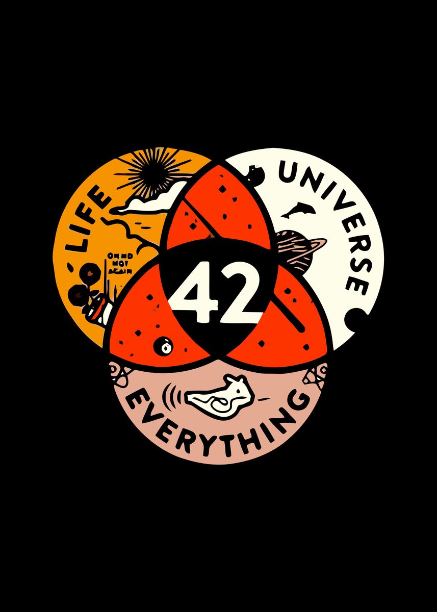 'Answer 42' Poster, picture, metal print, paint by Nova Official Art ...