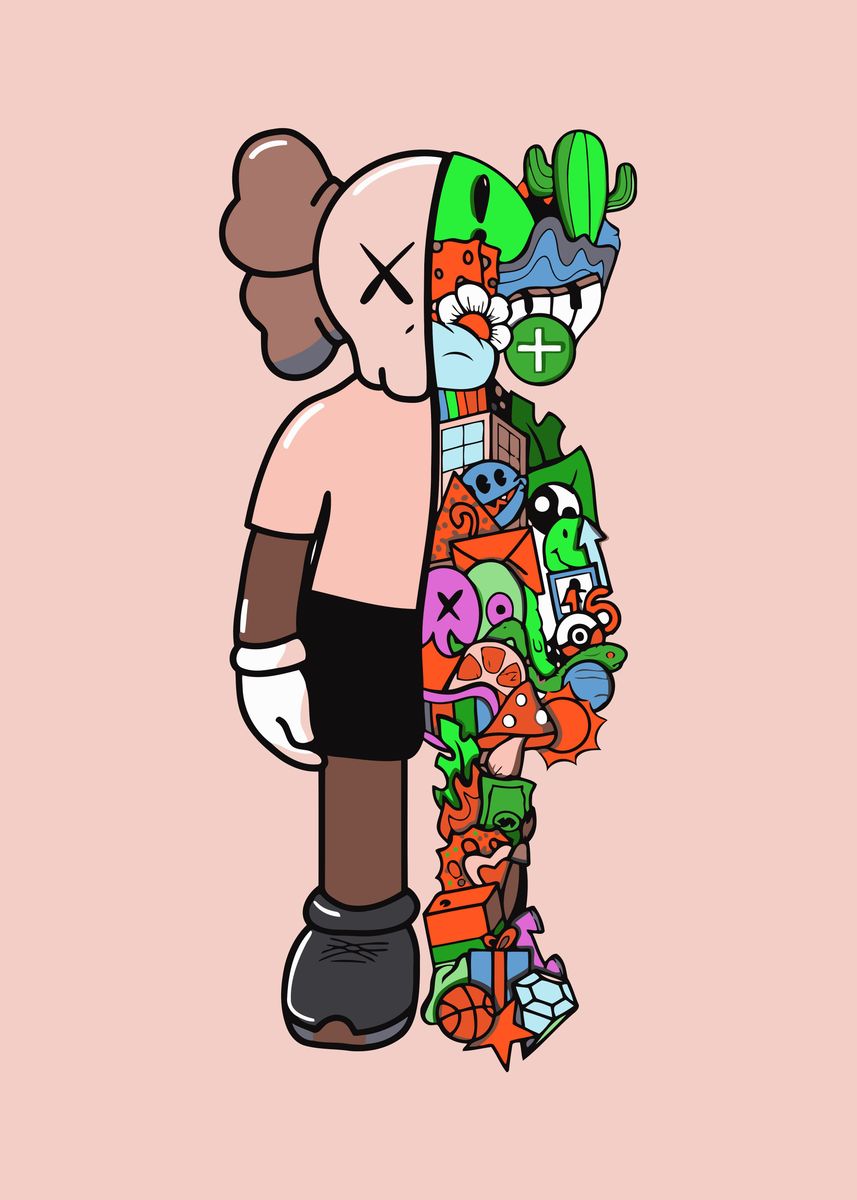 'Kaws' Poster, picture, metal print, paint by Razu Matubbor | Displate