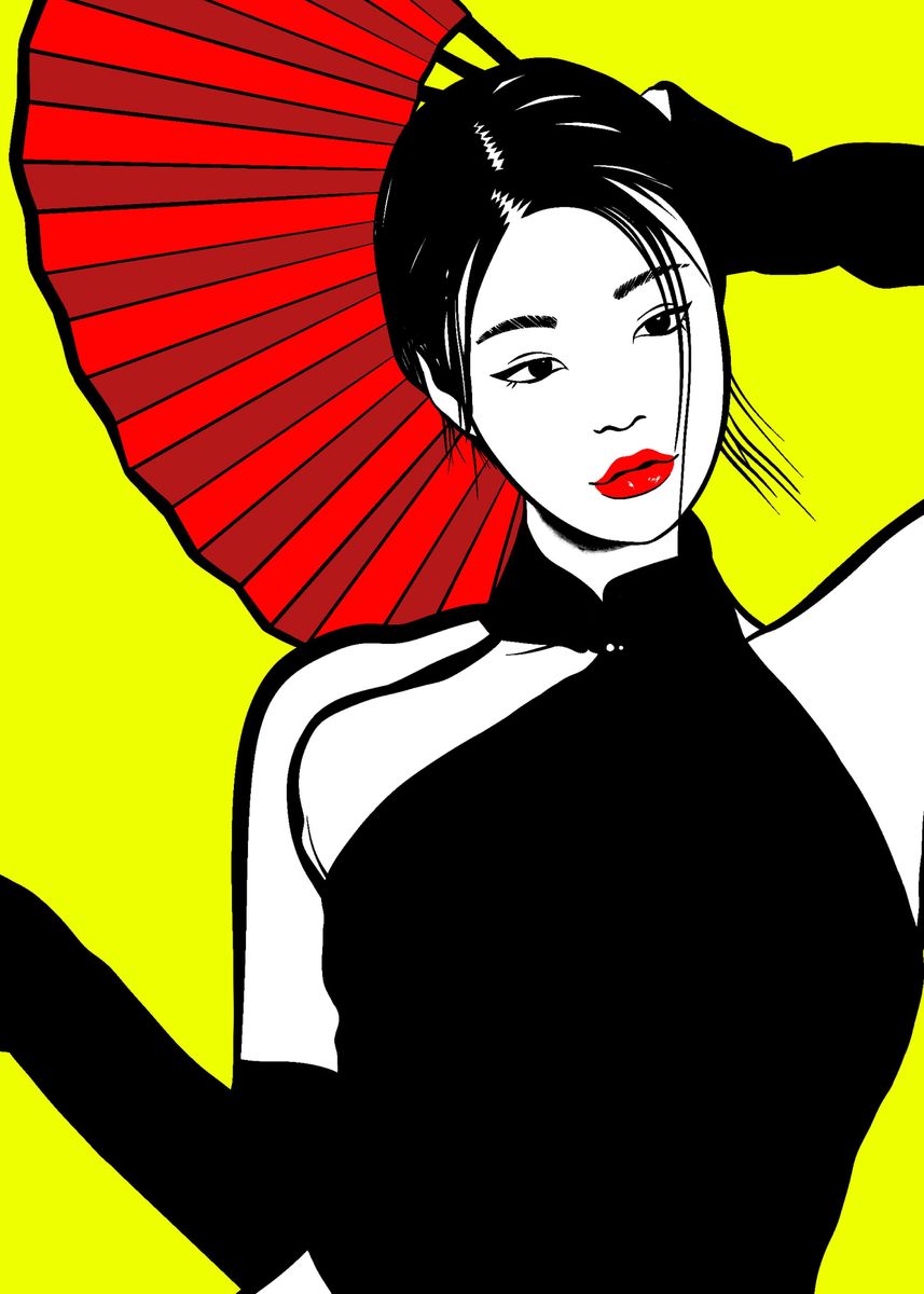 'China fashion model' Poster, picture, metal print, paint by Walter ...