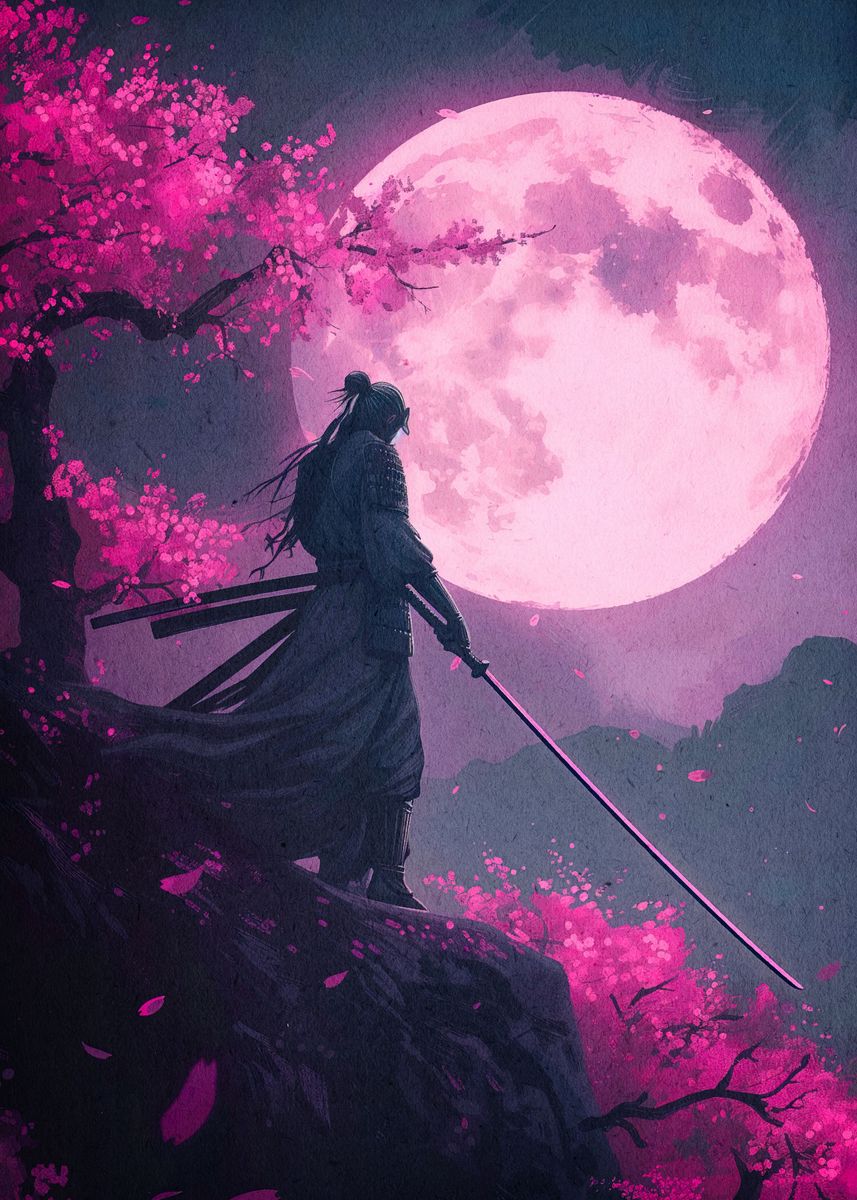 'samurai cherry blossom' Poster, picture, metal print, paint by Hari ...