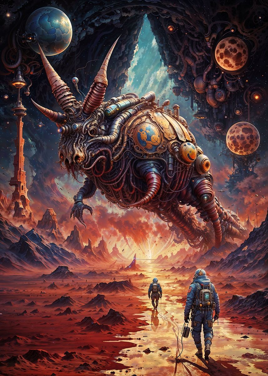 'Cosmic Alien Quest' Poster, picture, metal print, paint by Mudge ...
