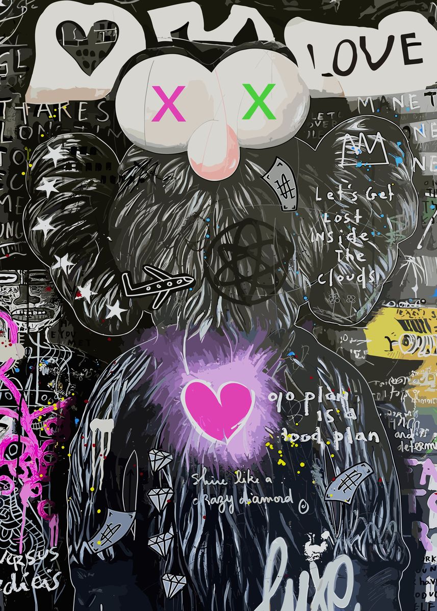 'Kaws' Poster, picture, metal print, paint by Razu Matubbor | Displate