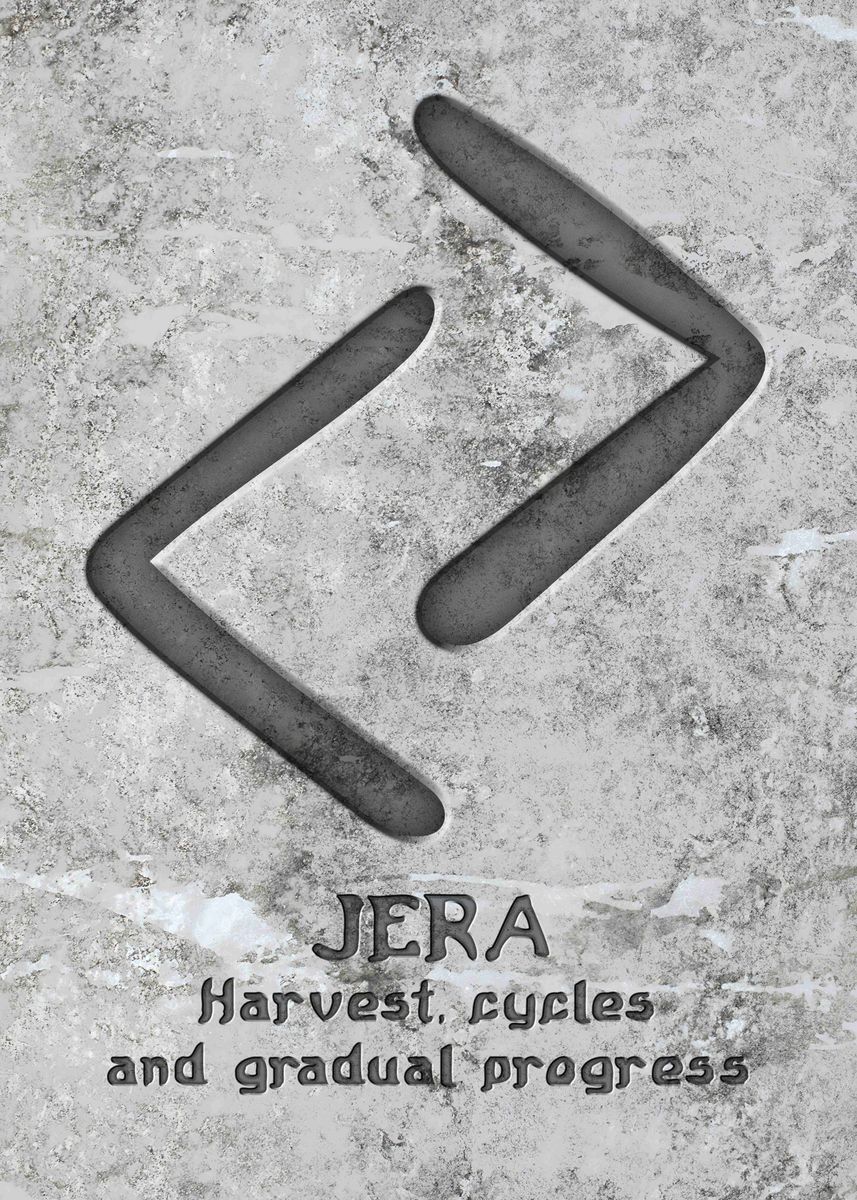 'Jera Rune Symbol' Poster, picture, metal print, paint by ...