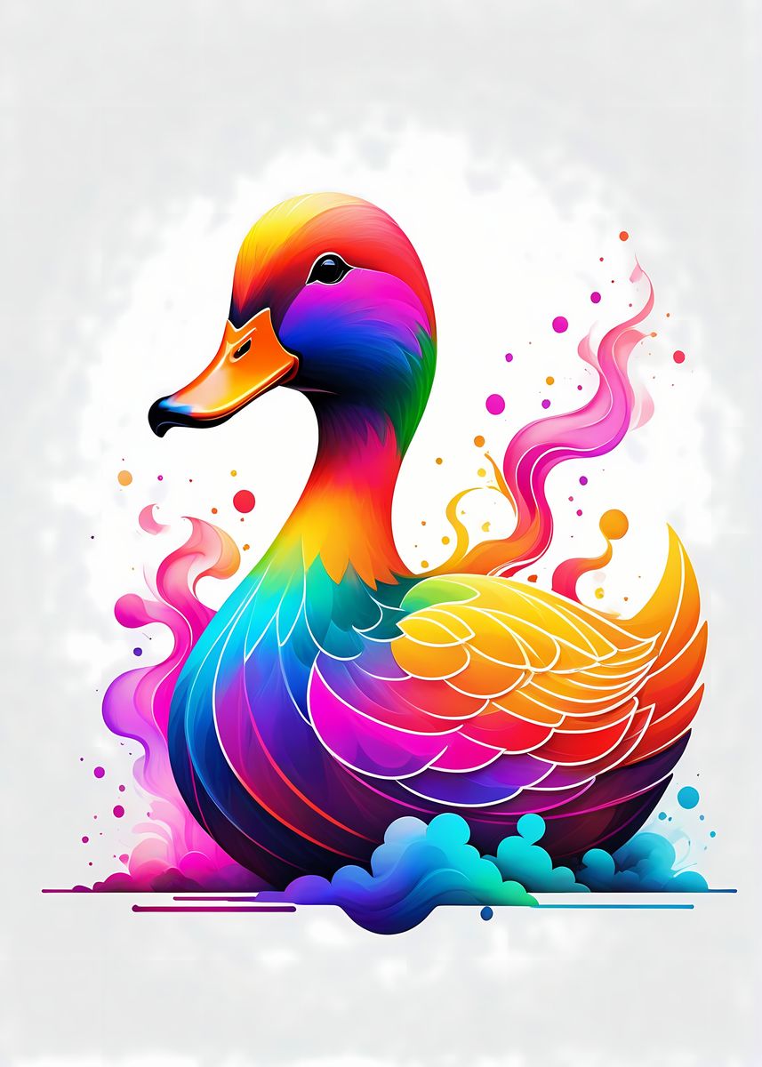 'Geometric Color Duck' Poster, picture, metal print, paint by Gangster ...