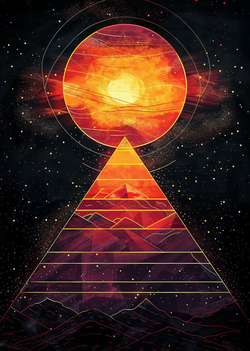 'Radiant Triangle' Poster, picture, metal print, paint by Katsu | Displate