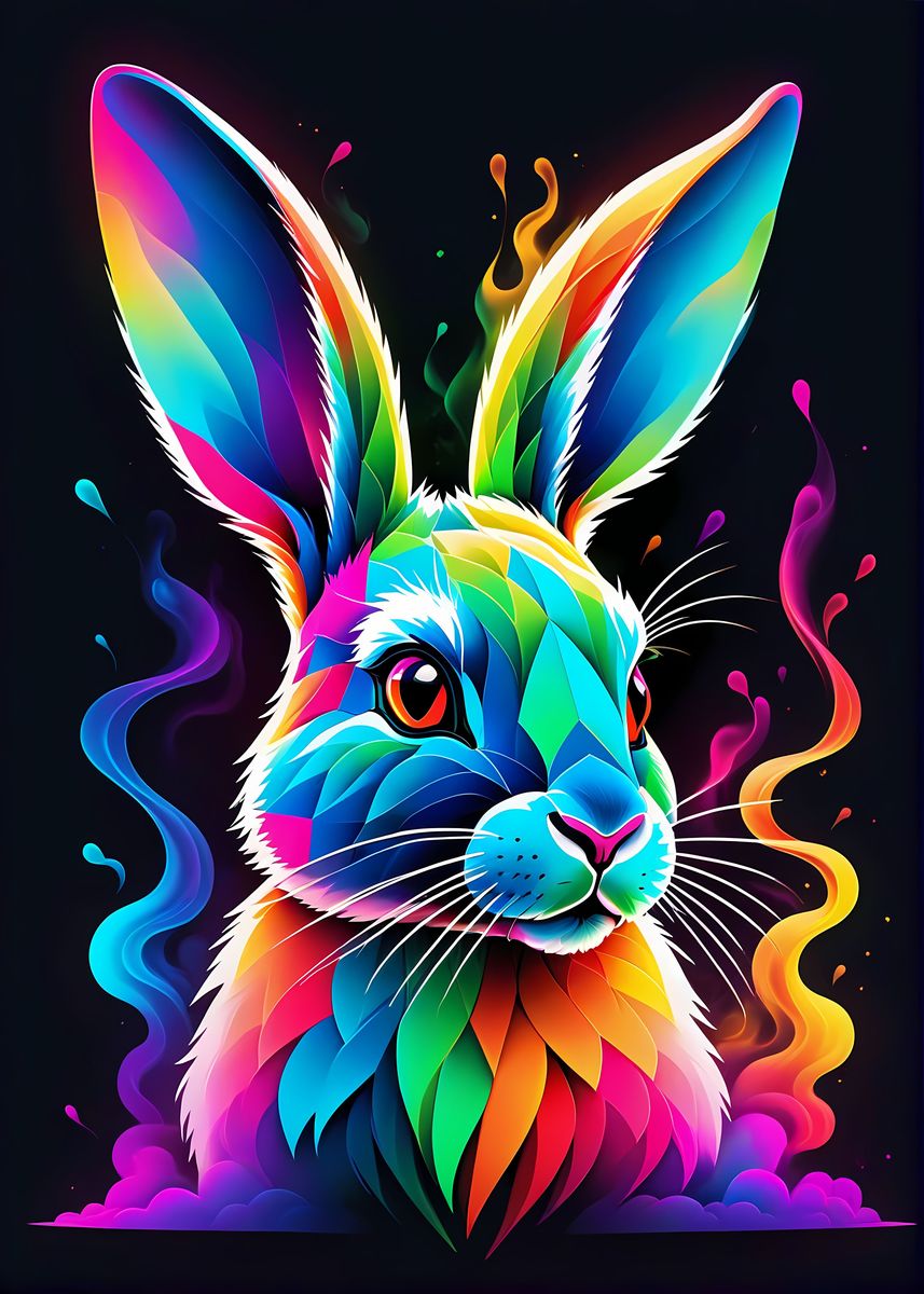 'Geometric Color Animal' Poster, picture, metal print, paint by ...