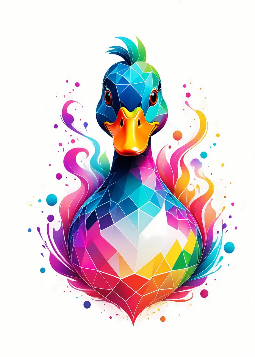 'Geometric Color Duck' Poster, picture, metal print, paint by Gangster ...