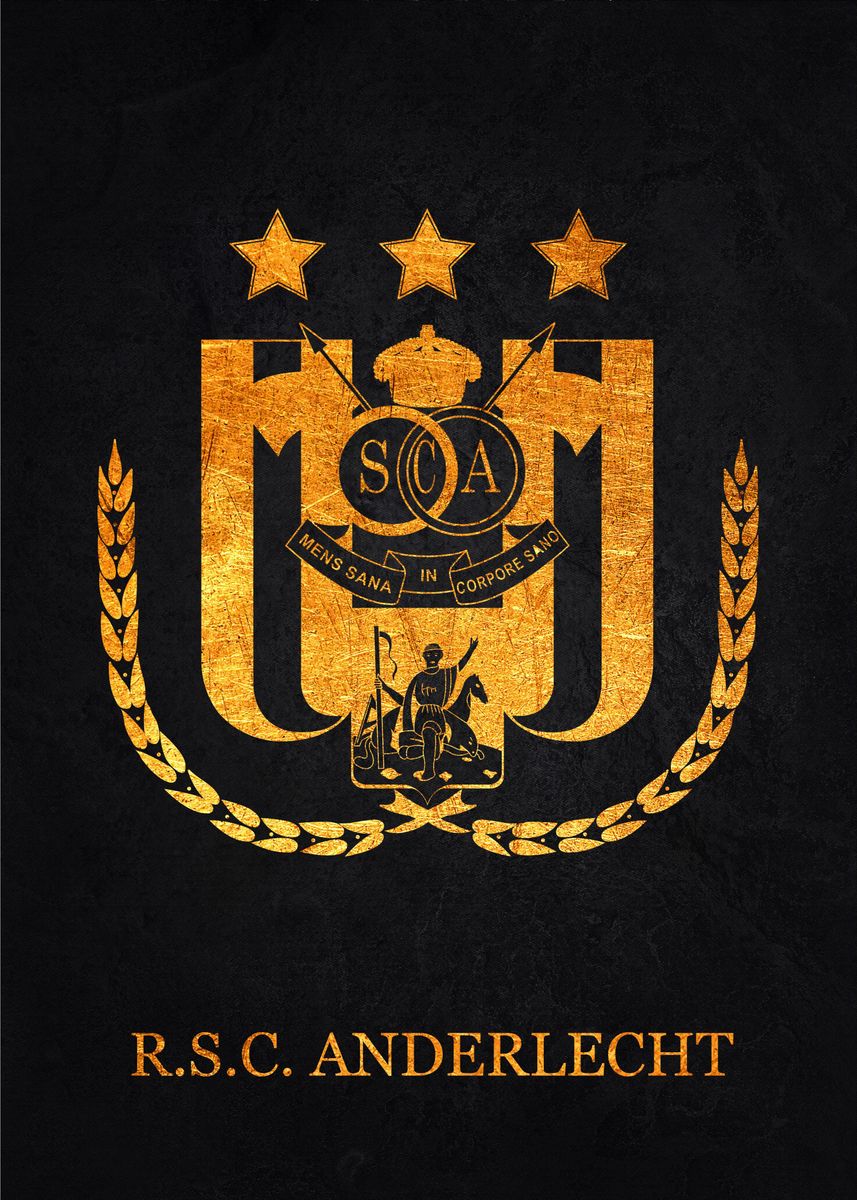 'RSC Anderlecht Golden' Poster, picture, metal print, paint by Elvira A ...