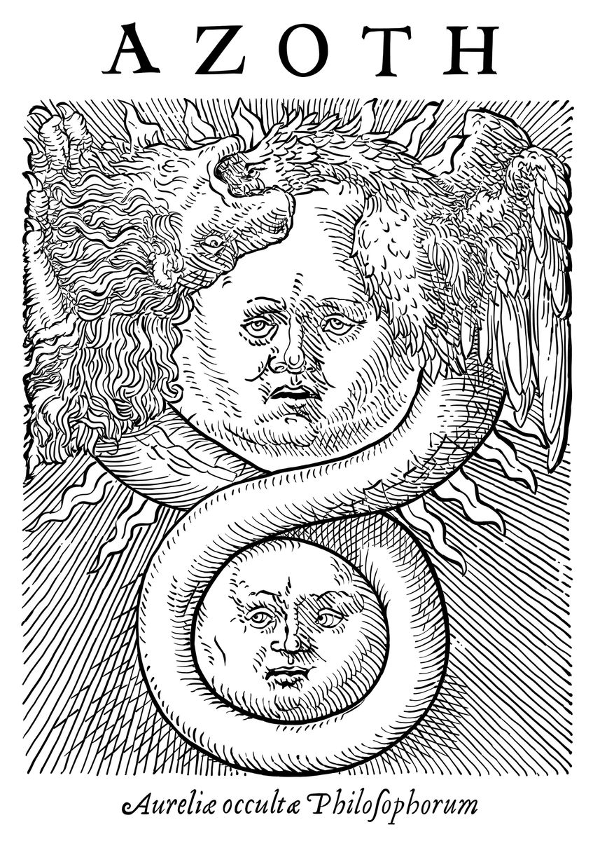 'Azoth Sun Moon Alchemy' Poster, picture, metal print, paint by Carlos ...