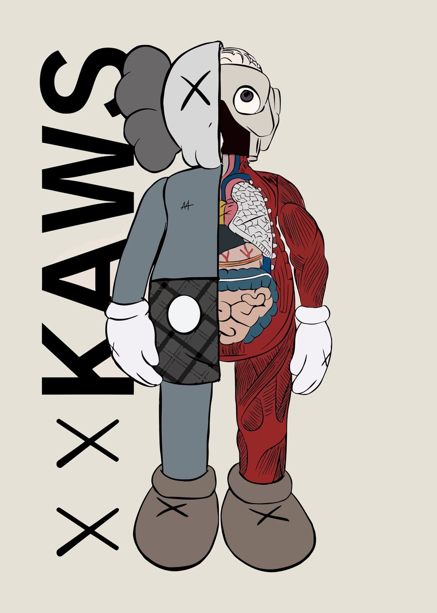 'Kaws' Poster, picture, metal print, paint by Razu Matubbor | Displate