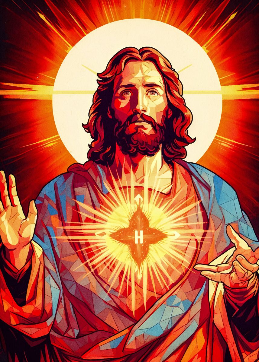 'jesus christ watercolor ' Poster, picture, metal print, paint by ...
