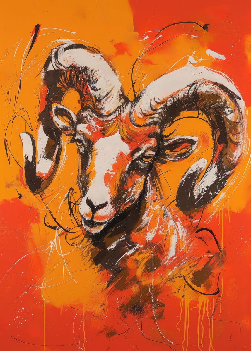 'Zodiac Aries' Poster, picture, metal print, paint by Michael Mattler ...