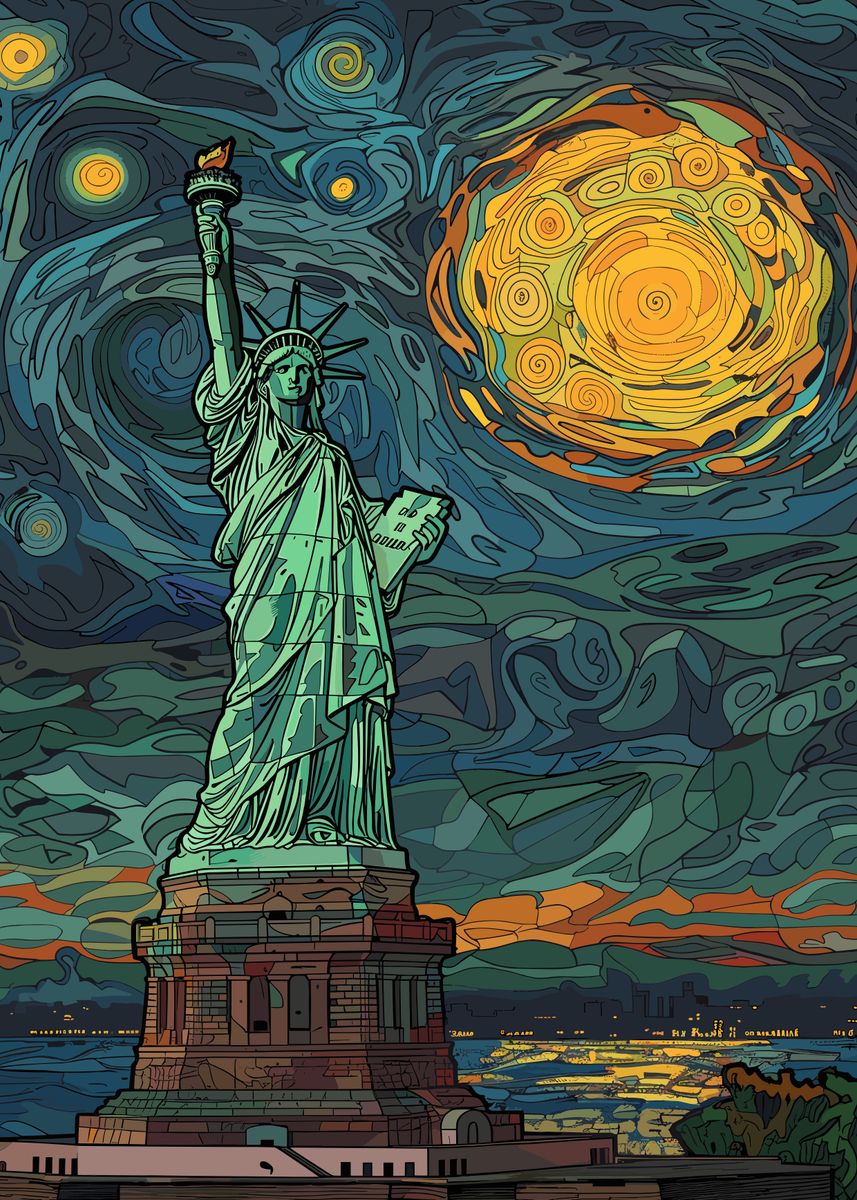 'Liberty Edvard Munch Style' Poster, picture, metal print, paint by ...