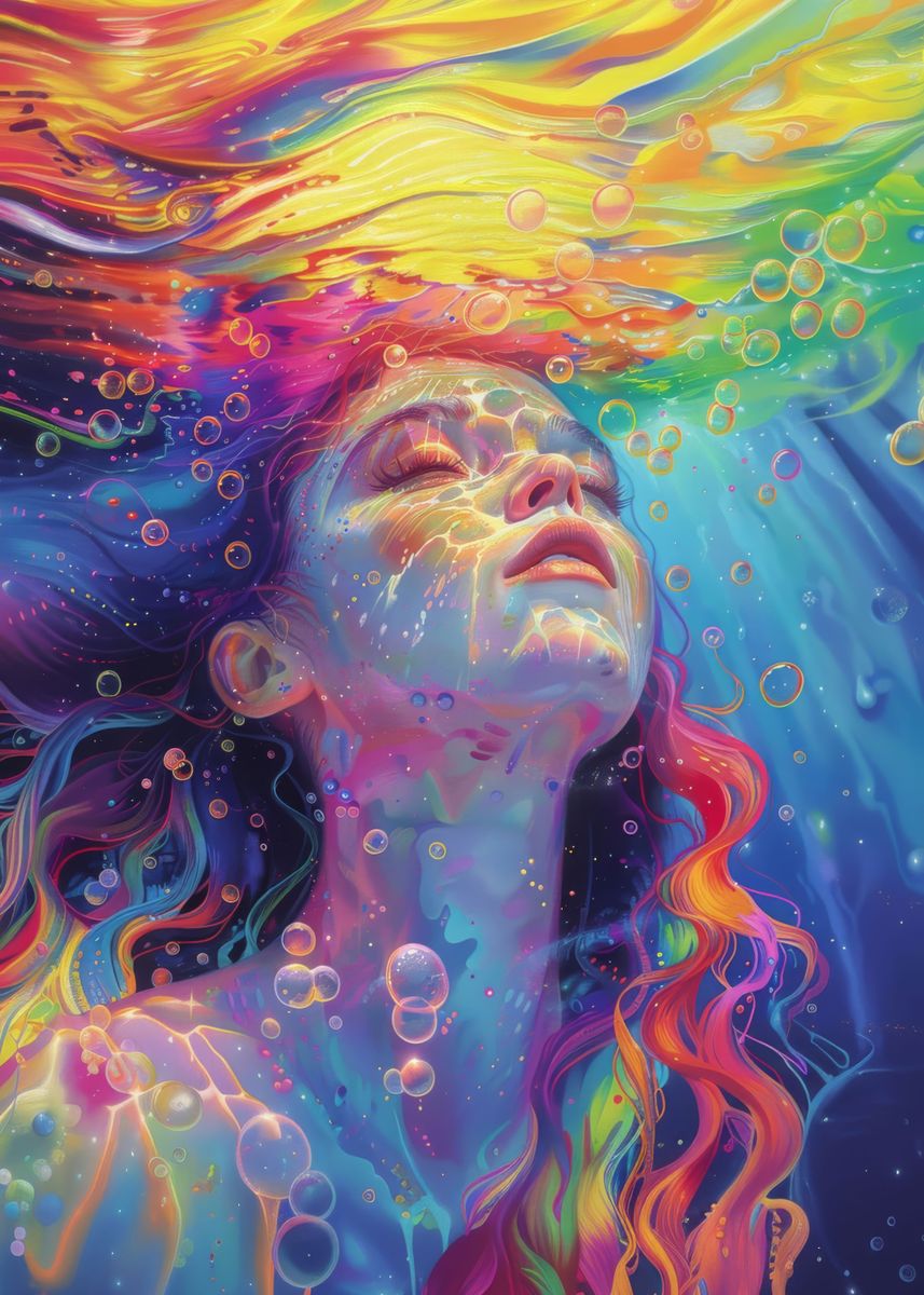 'Liquid Dreams' Poster, picture, metal print, paint by ...