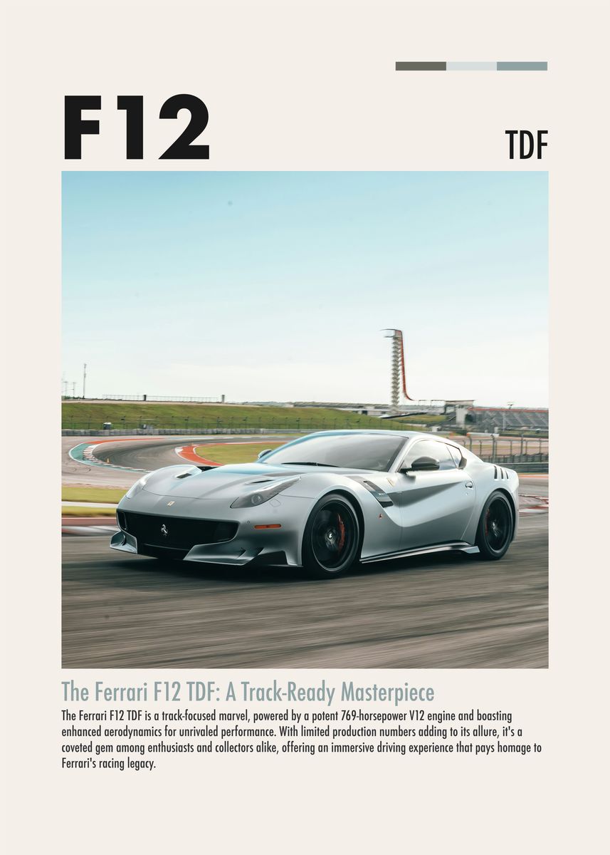 'Ferrari F12 TDF' Poster, picture, metal print, paint by Full Throttle ...