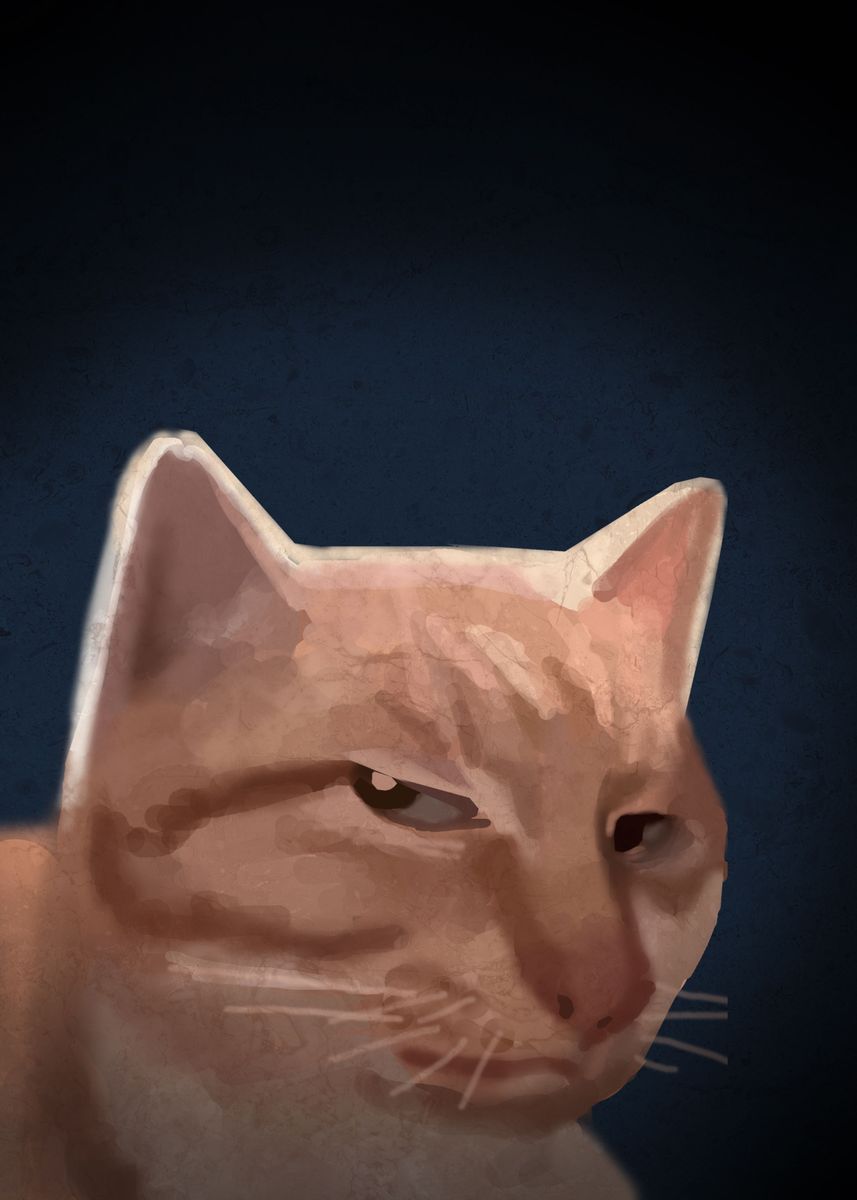 'side eye orange cat ' Poster, picture, metal print, paint by wine age ...