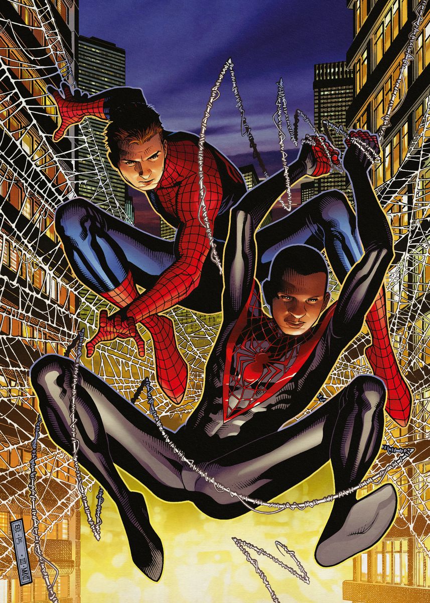 'Miles and Peter Head On' Poster, picture, metal print, paint by Marvel ...