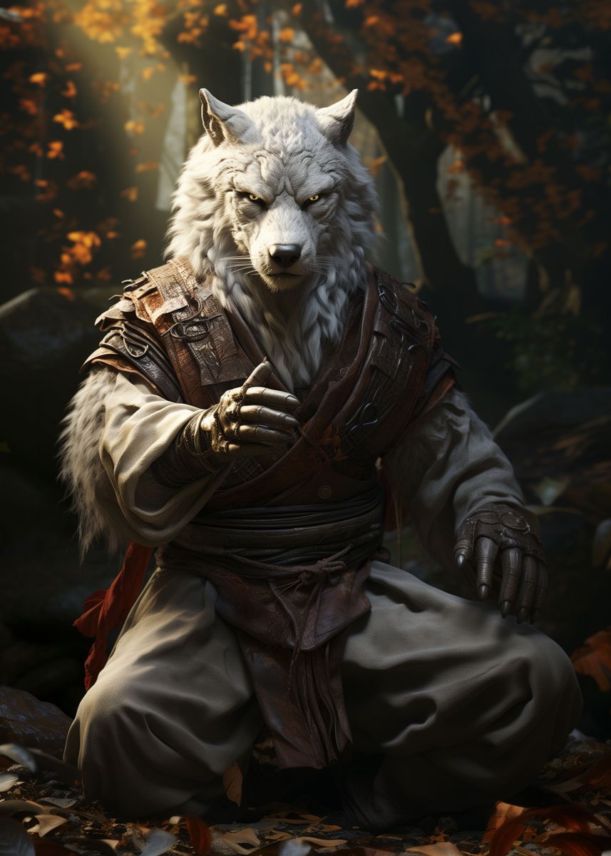 'Fighting Wolves' Poster, picture, metal print, paint by Rifqi Adi ...