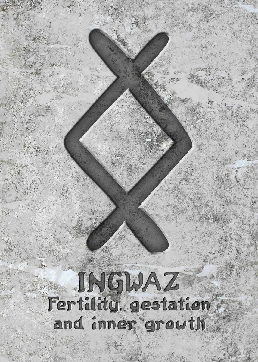 'Ingwaz Rune Symbol' Poster, picture, metal print, paint by ...