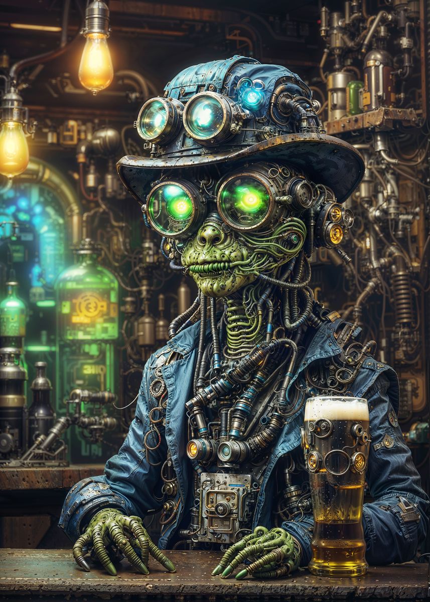 'Biopunk Alien Brews' Poster, picture, metal print, paint by Mudge ...